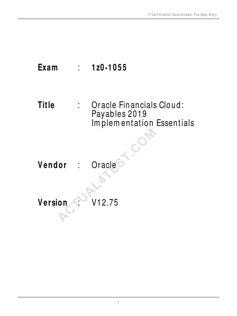 2019 AP Dump 1z0-1055 V12.75 | PDF | Accounts Payable | Invoice