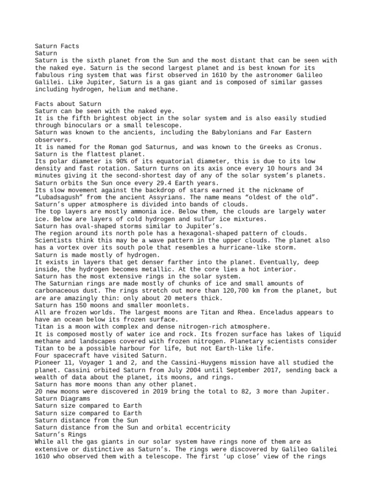Saturn 2 | PDF | Saturn | Planets