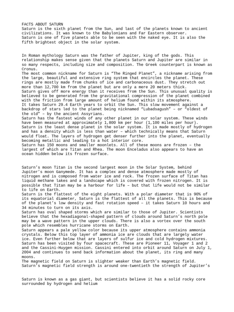 Saturn 3 | PDF | Saturn | Jupiter