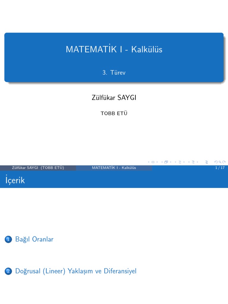 Matemat Ik I - Kalk Ul Us: Z Ulf Ukar SAYGI | PDF