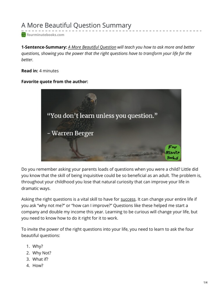 A More Beautiful Question Summary | PDF | Cognition | Cognitive Science