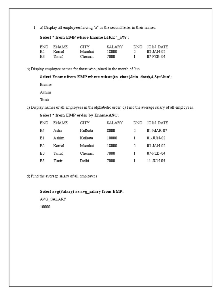 SQL Query 18 APR 2023 | PDF
