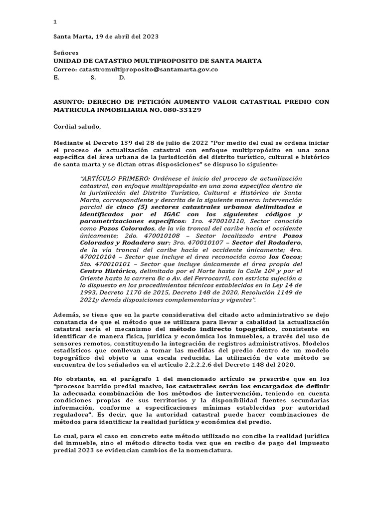 Petición Catastro | PDF