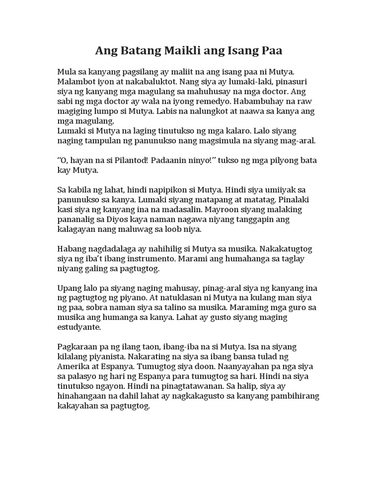 Halimbawa NG Maikling Kwento | PDF