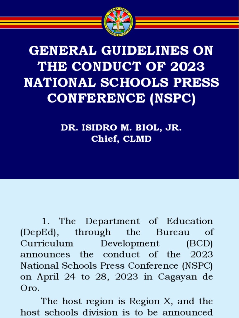 General Guidelines On The Conduct of 2023 NSPC | PDF