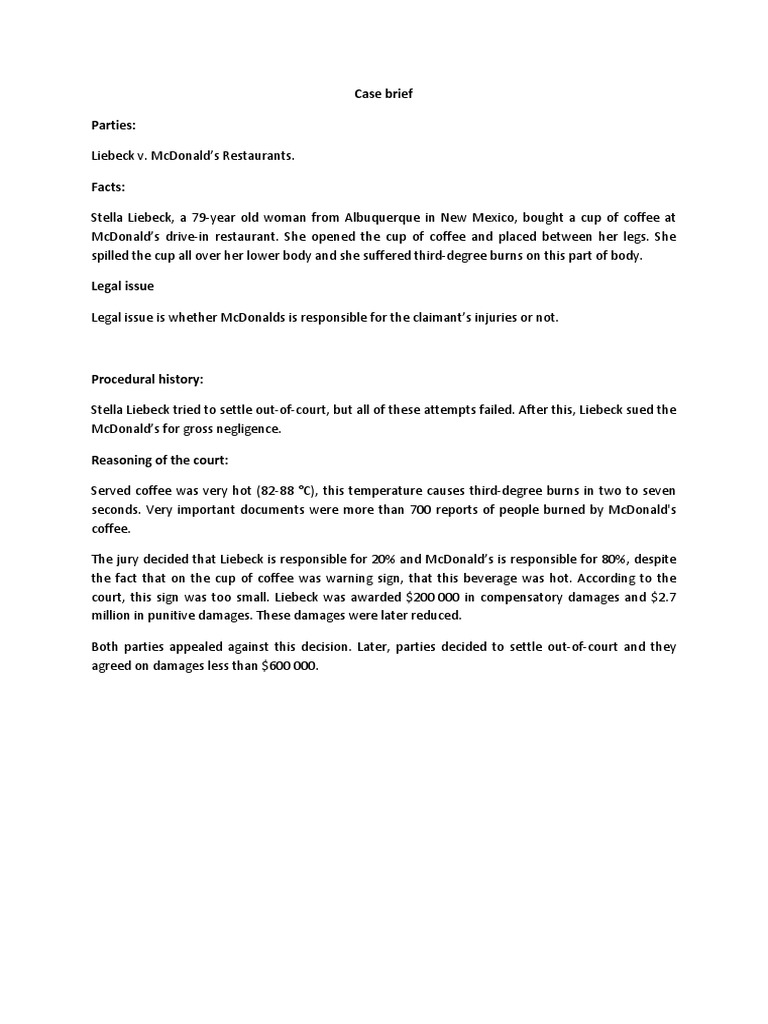 Case Brief | PDF