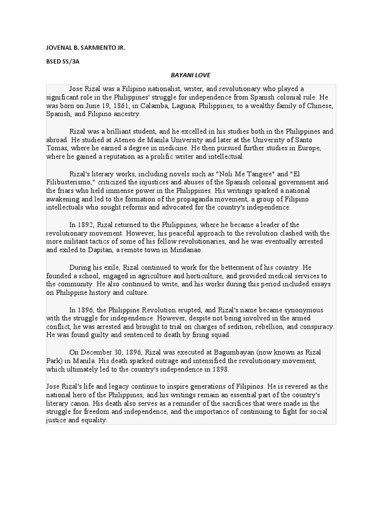 Bayani Love | PDF | Philippines