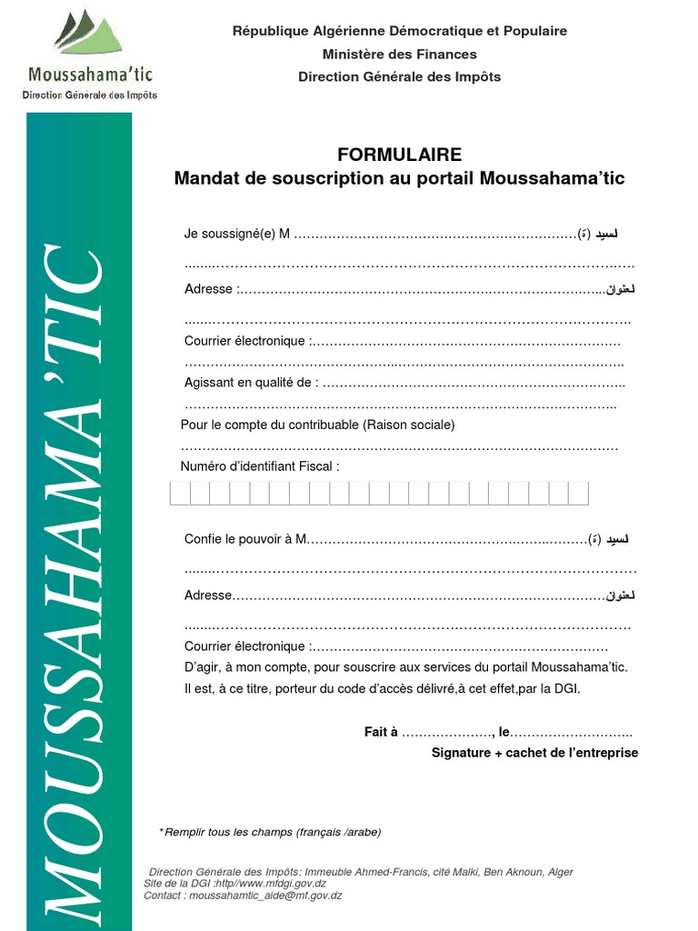 Formulaire Mandat | PDF