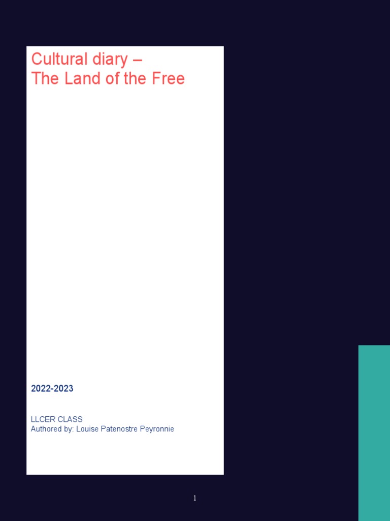 Cultural Diary (1st Edition Term) - Land of The Free | PDF | Freedom Of ...