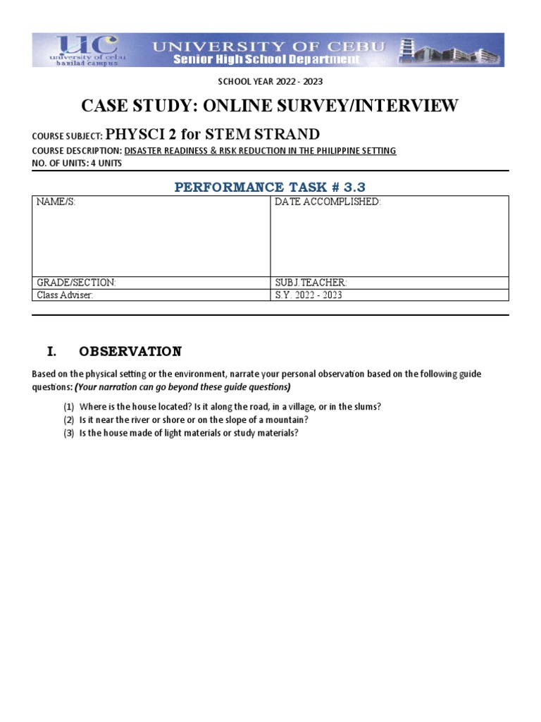 Case Study Worksheet | PDF | Flood