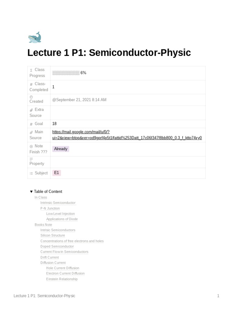 Lecture 1 P1 Semiconductor-Physic | PDF | P–N Junction | Semiconductors