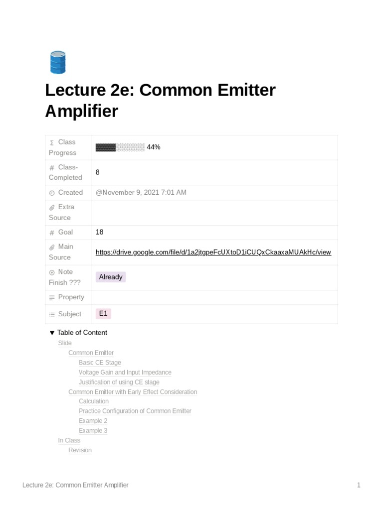 Lecture 2e Common Emitter Amplifier Pdf Amplifier Electrical Network