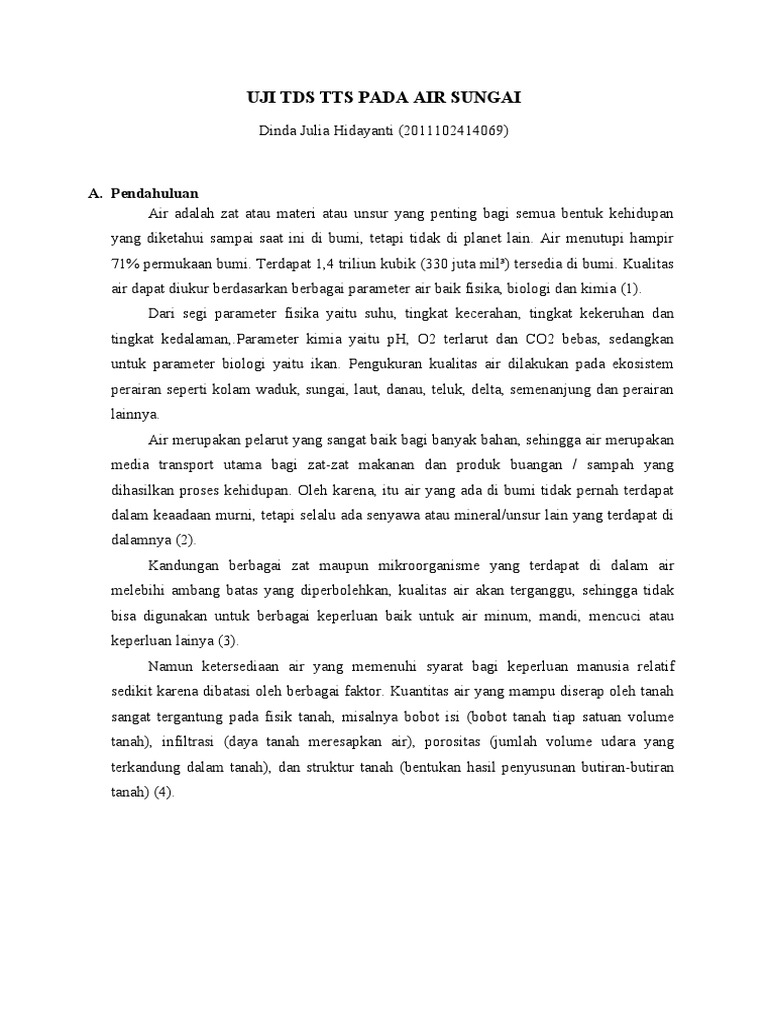 Uji TDS Air Sungai dan Kesehatan | PDF