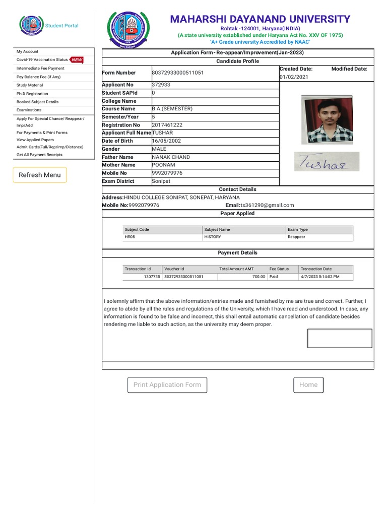 MDU Student Portal Overview | PDF | Payments | Service Industries