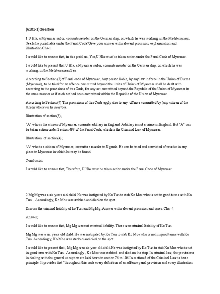 Myanmar Penal Code Case Analysis | PDF | Aiding And Abetting | Defamation