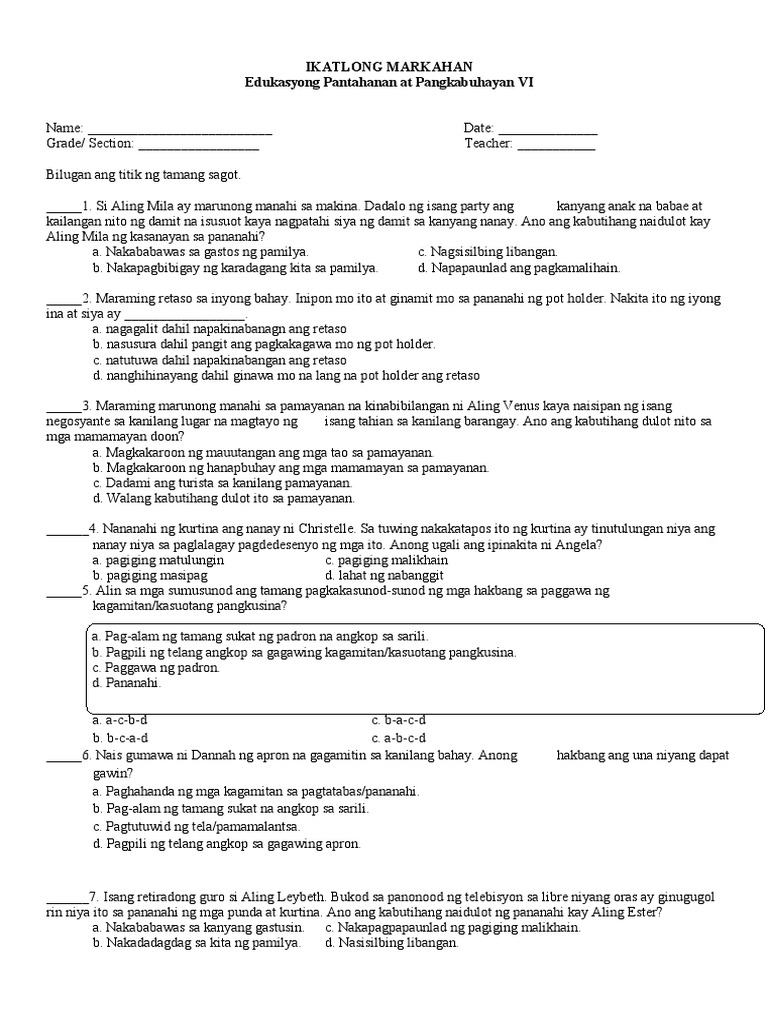 PT - Epp 6 - Q3 | PDF
