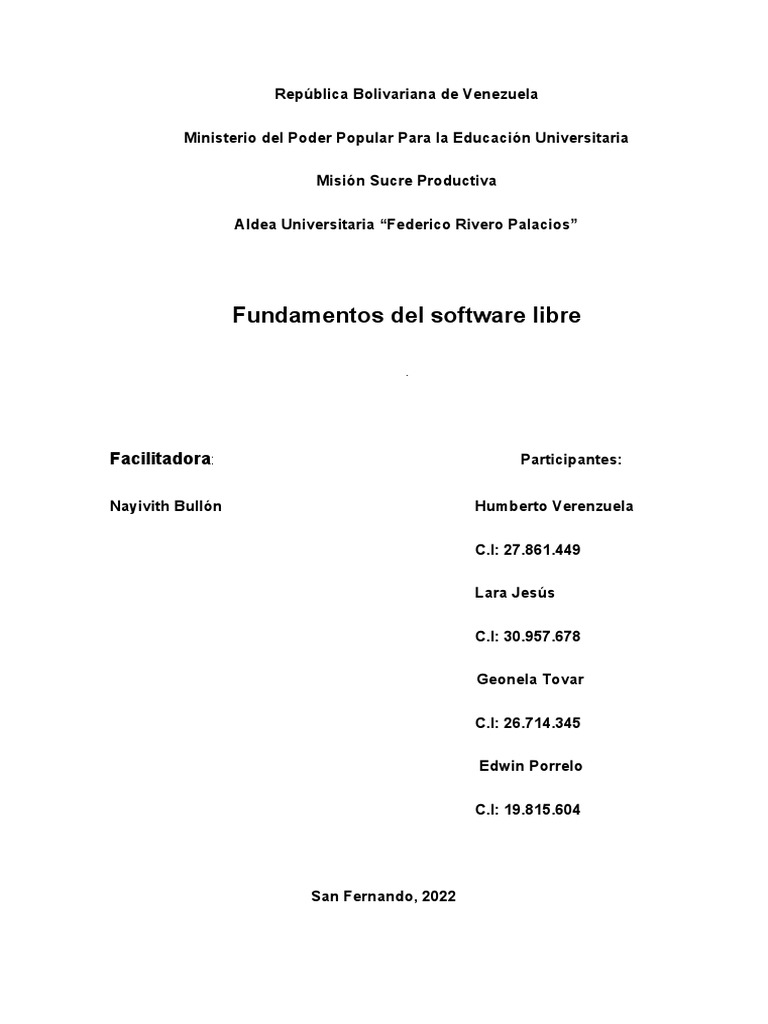 Fundamentos Del Software Libre | PDF