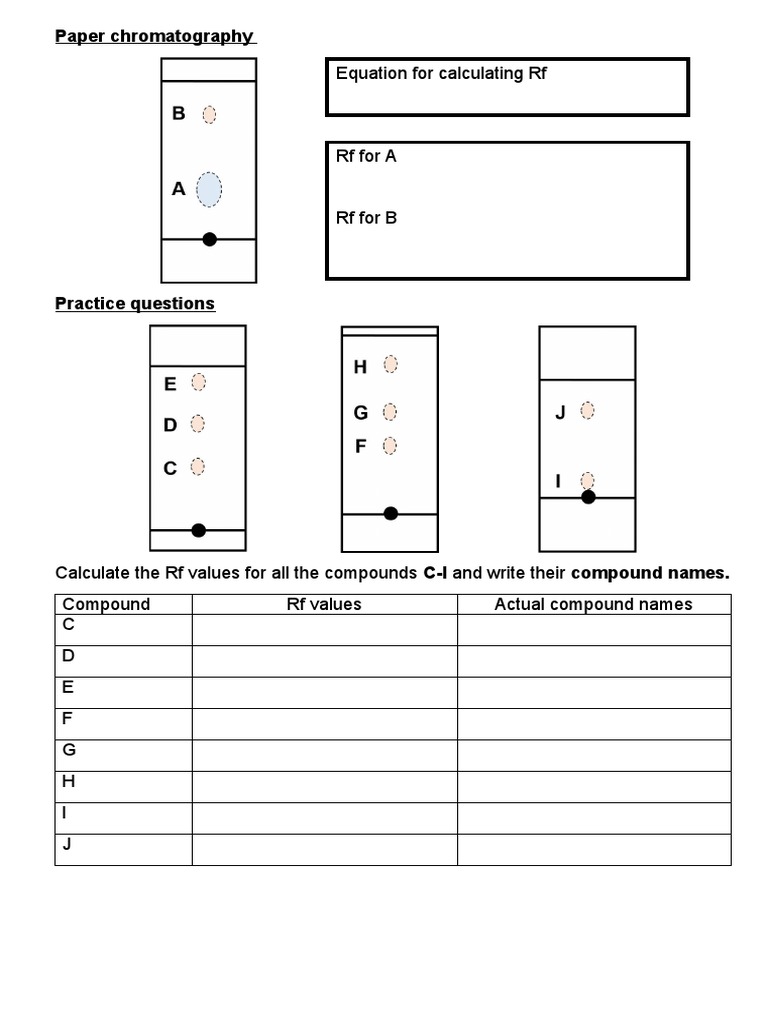 Unit 1 Chromatography (Worksheet 1) | PDF