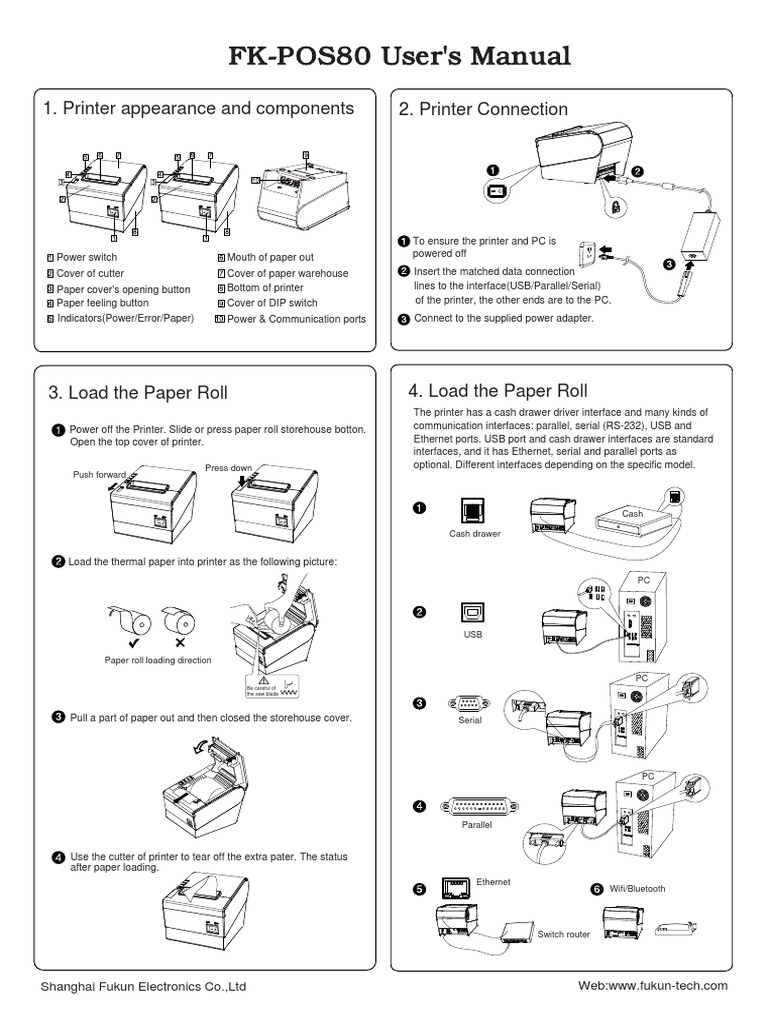 POS80 Printer Setup and Driver Guide | PDF | Printer (Computing) | Ethernet