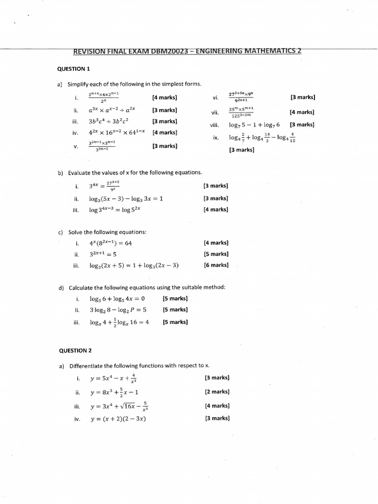 Revision Final Exam | PDF Revision Final Exam | PDF