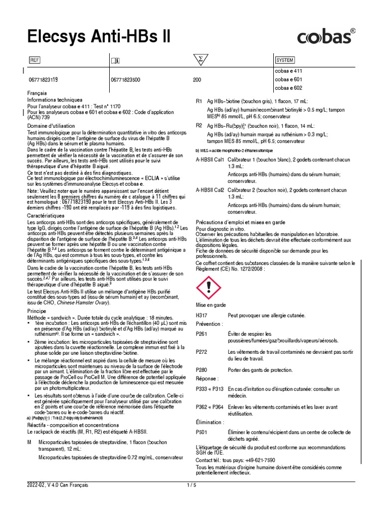 Elecsys Anti-HBs II | PDF | Sciences et mathématiques