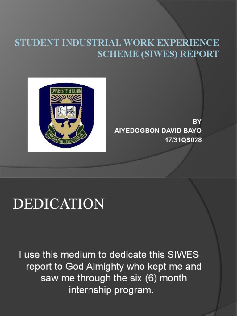 (SIWES) Presentation by 17-31QS028 | PDF | Art | Technology & Engineering