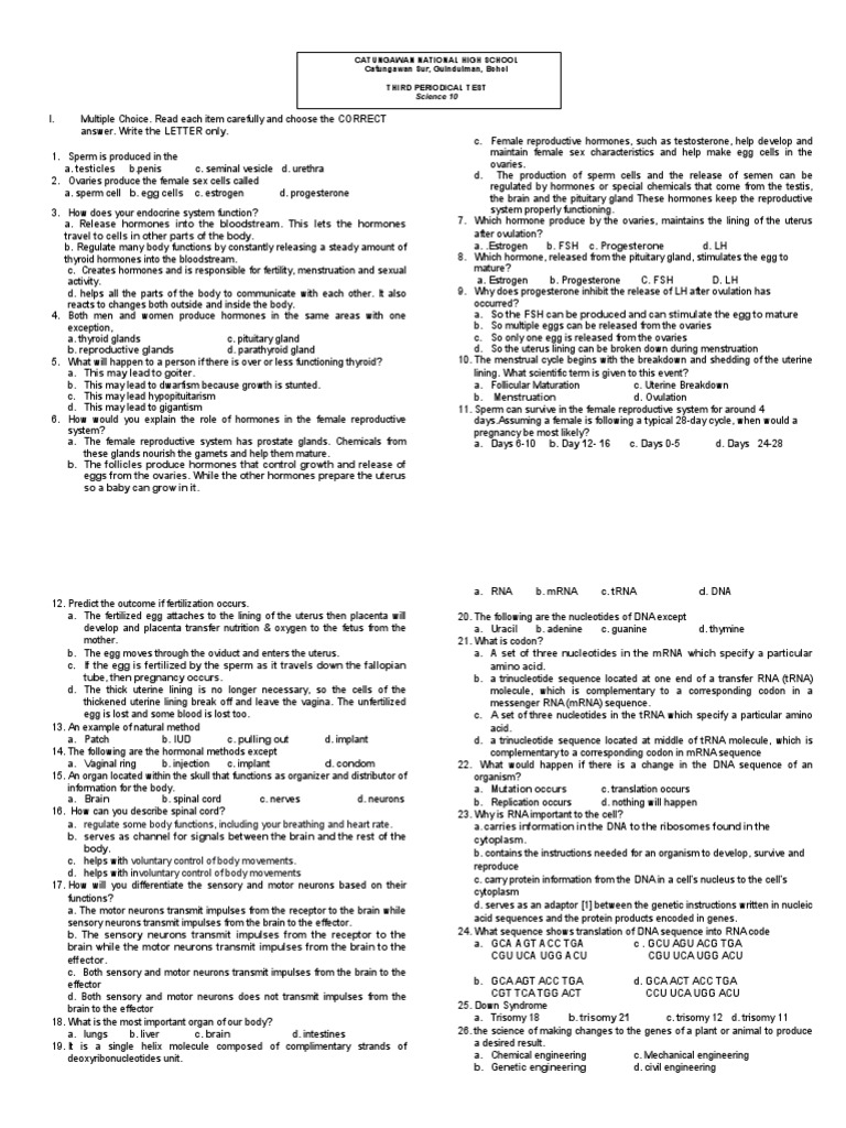 Endocrine and Reproductive System Quiz | PDF | Menstrual Cycle | Human Body