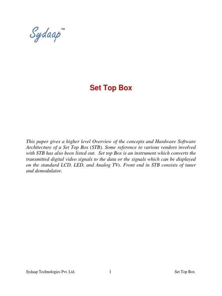 STB+Blobk Diagram | PDF | Set Top Box | Modulation