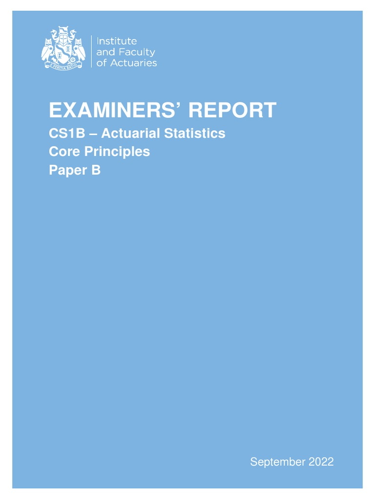 IandF - CS1B - 202209 - Examiner Report | PDF