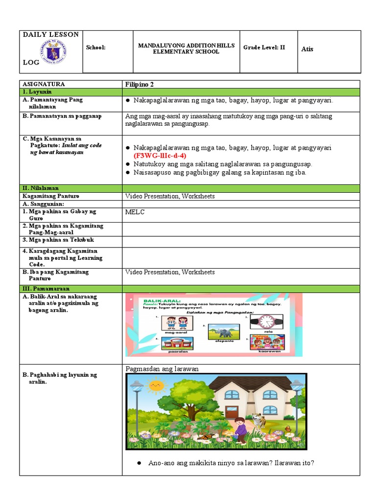 Daily Lesson: (F3Wg-Llic-D-4) | PDF
