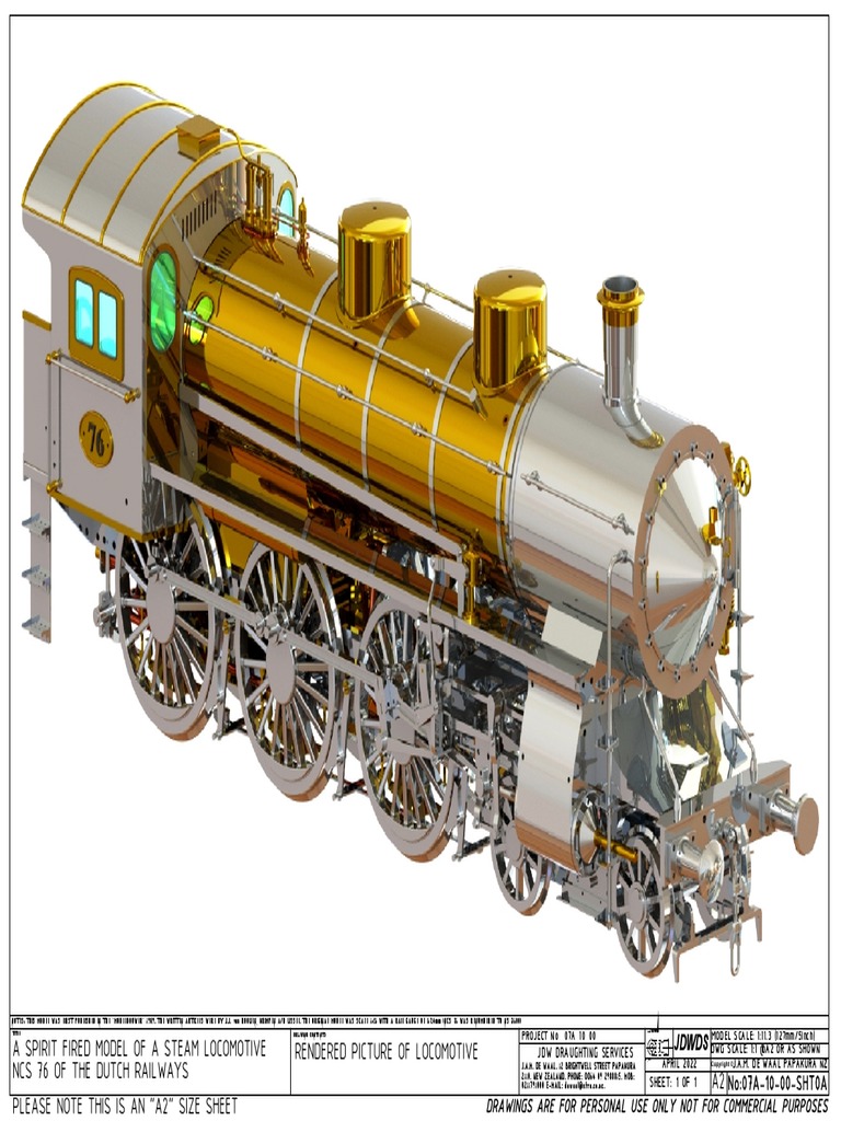 A Spirit Fired Model of A Steam Locomotive Ncs 76 1 | PDF