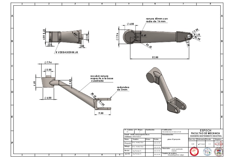 Plantilla A3 Solidworks Pieza 15 Proyecto | PDF