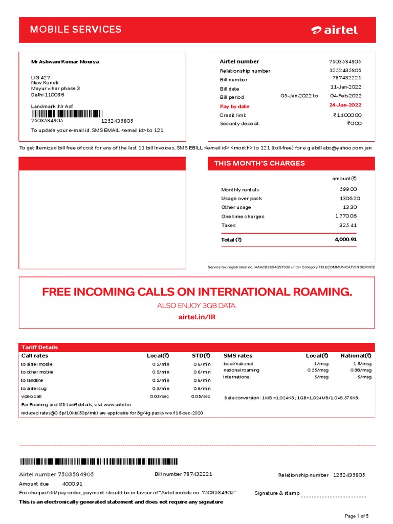 Air Djan Bill | PDF | Service Industries | Payments