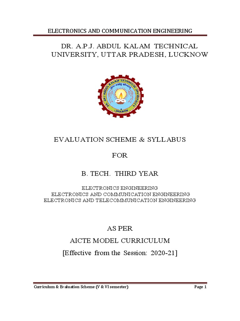 Revised Final B.Tech. 3rd Year ECE AICTE Model Curriculum 2020-21 | Download Free PDF | Optical ...