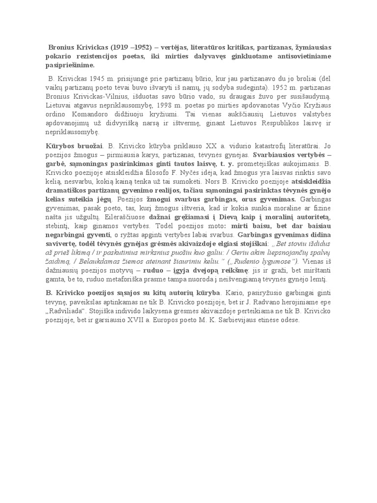 Krivickas Konspektas | PDF