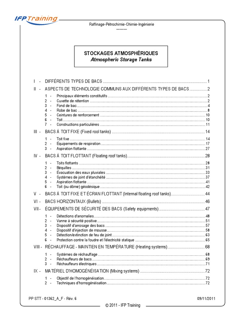 Stockages Atmosphériques Ifp | PDF