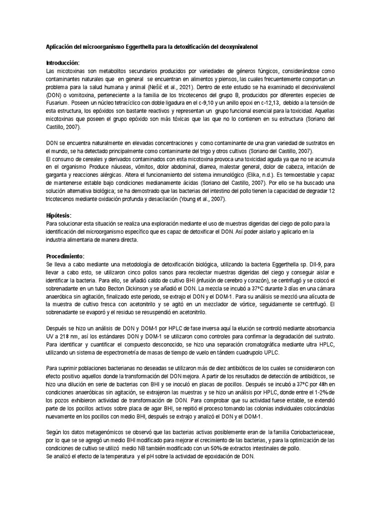 Detoxificación de DON con Eggerthella | PDF | Wellness | Science ...