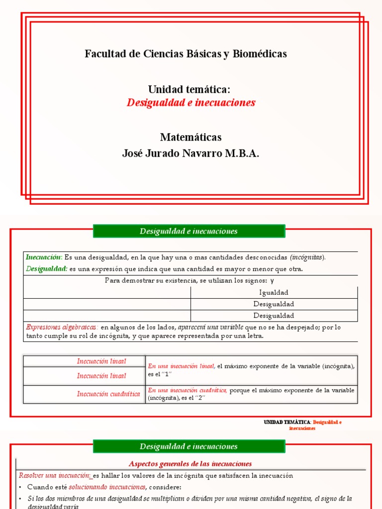 2021-01 Desigualdad e Inecuaciones | PDF | Desigualdad (Matemáticas) | Intervalo (Matemáticas)