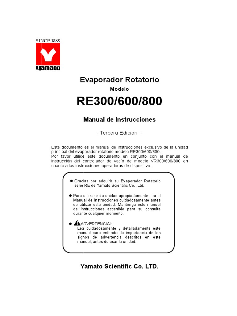 YAMATO Re 300-600-800 Manual Final | PDF | Bomba | Tap (Válvula)