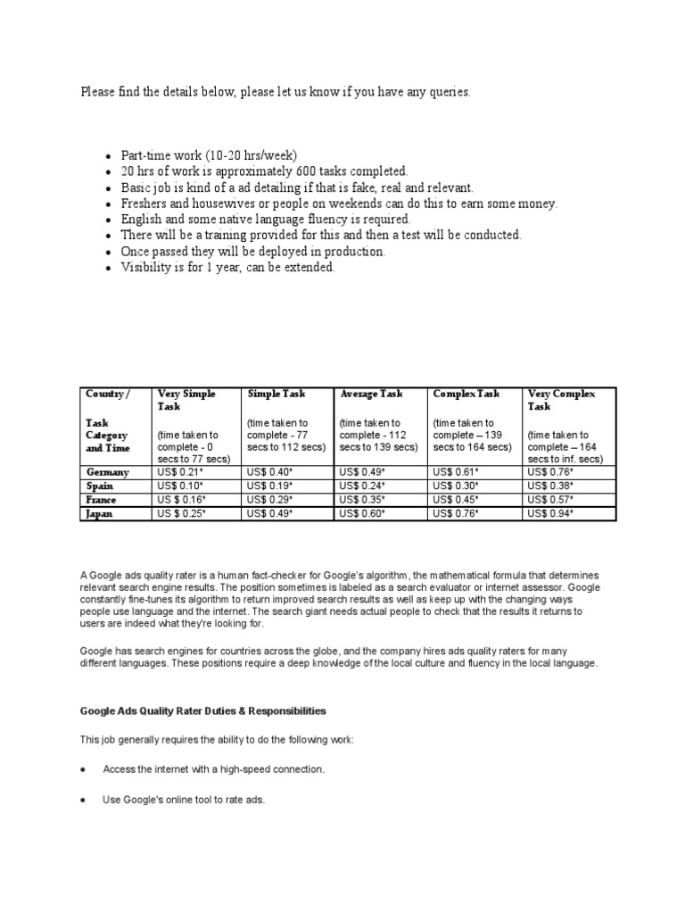 Google Ads Quality Rater Job Guide | PDF | World Wide Web | Internet & Web