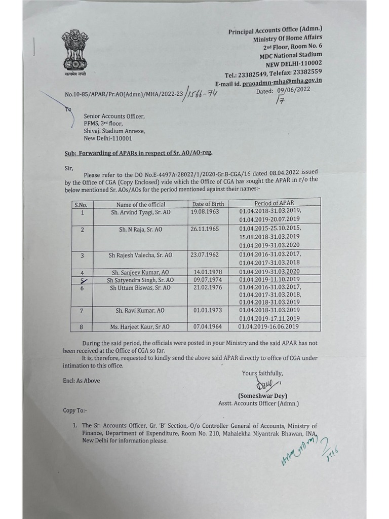 Sh. Satyendra Singh, Sr. AO | PDF
