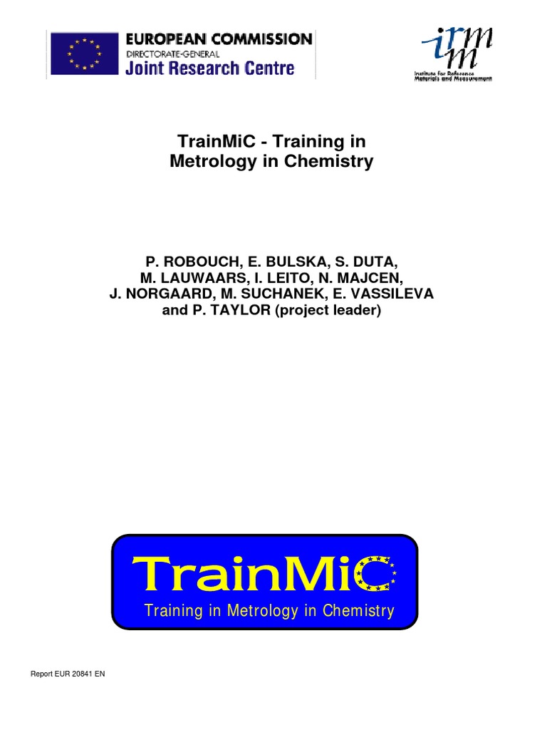 Trainmic - Training in Metrology in Chemistry | PDF | Metrology ...
