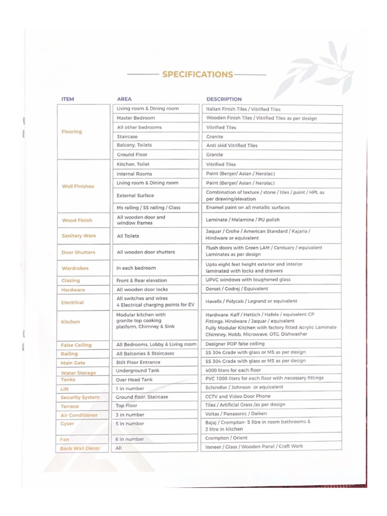 CBS Specifications | PDF