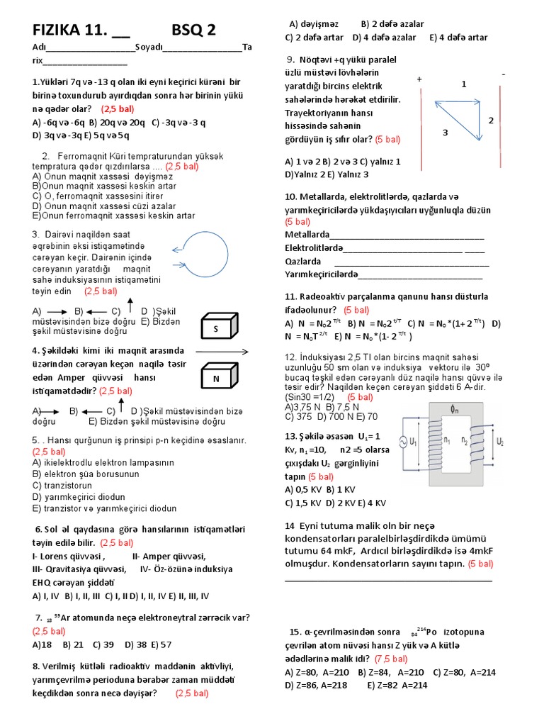 Fizika 11. - BSQ 2: 0 T/T 0 T/T 0 T/T 0 2/t 0 T/T | PDF