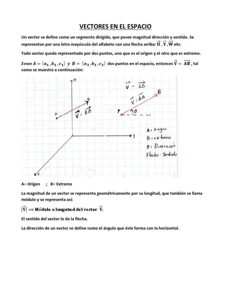 12-Vectores en El Espacio | PDF | Vector Euclidiano | Escalar (Matemáticas)