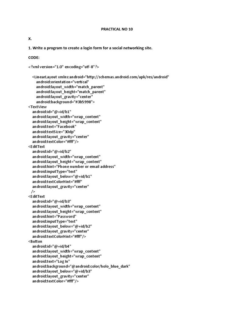 Practical No 10 | PDF | Android (Operating System) | Software Engineering