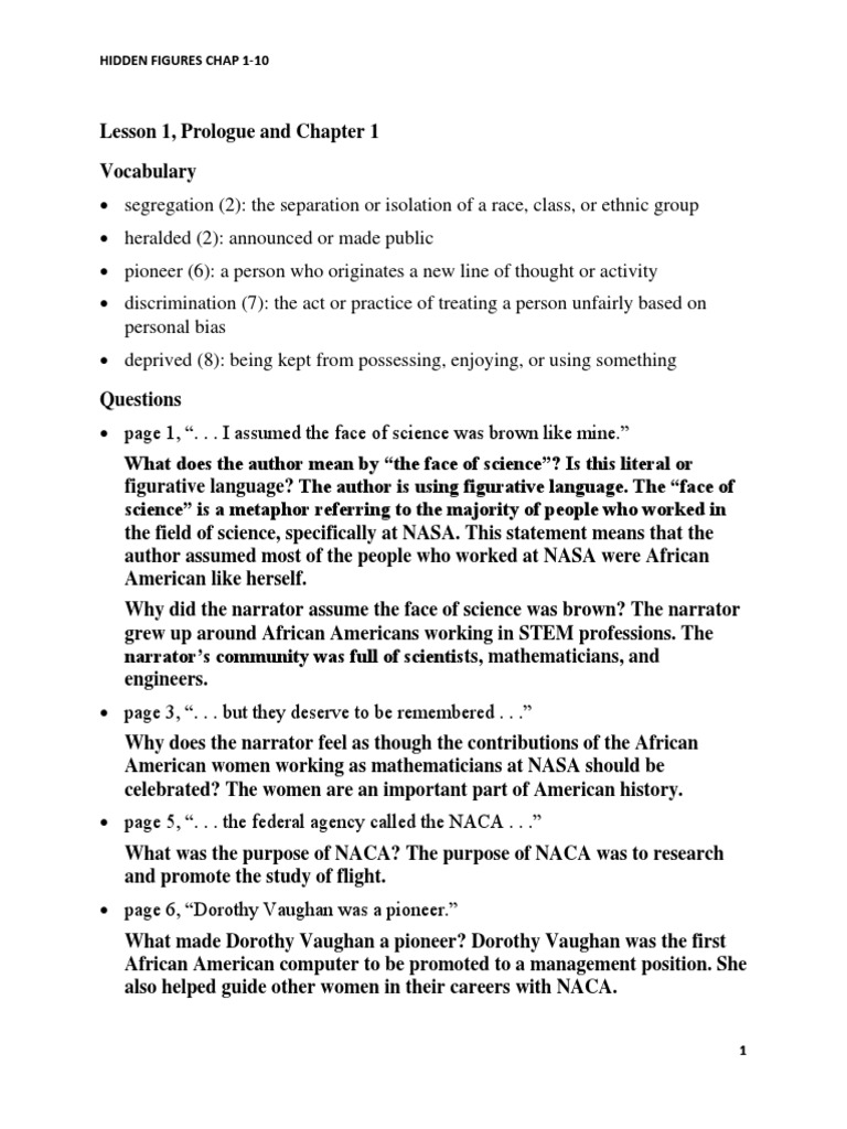 Hidden Figures 1-10 | PDF
