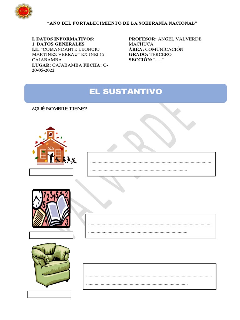 El Sustantivo para Primero de Secundaria | PDF | Sustantivo | Tipología ...