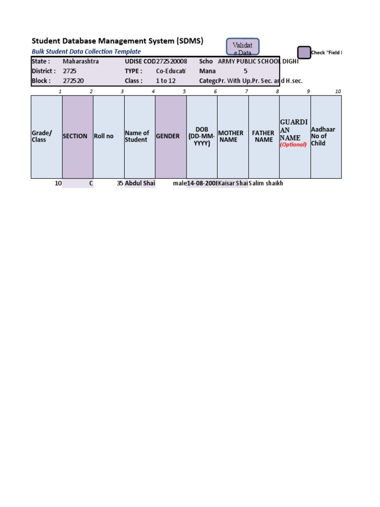 Student Database Management System (SDMS) : Maharashtra Co-Educati Mana ...