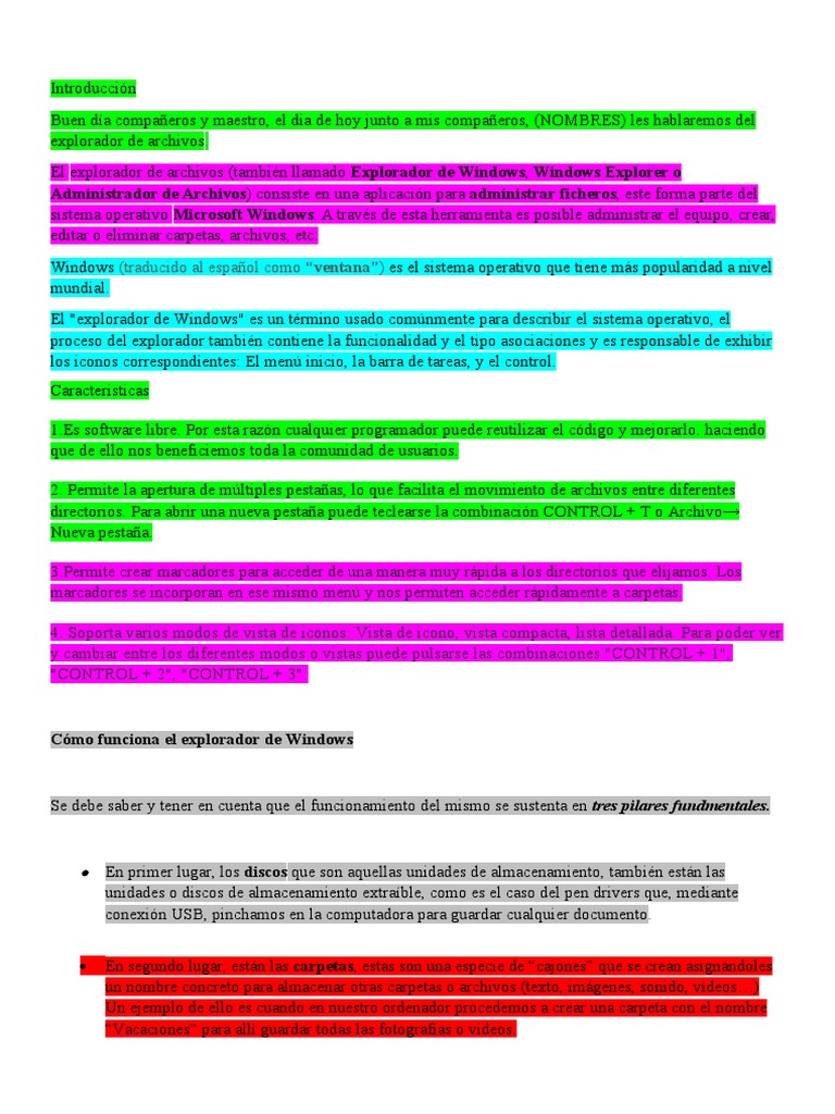 Explorador de Archivos | Descargar gratis PDF | Archivo de computadora | Arquitectura de ...